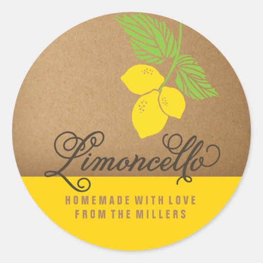 Limoncello Label, 1.5 inch round lemon sticker | Zazzle.com
