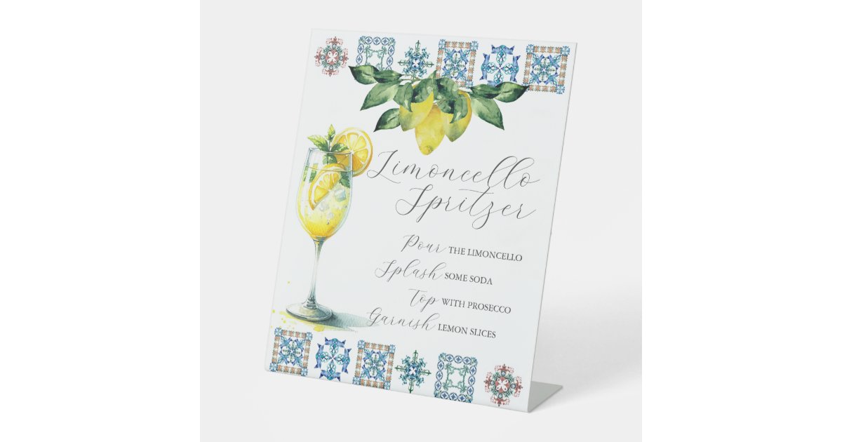Limoncello Spritzer Wedding Bar Sign | Zazzle