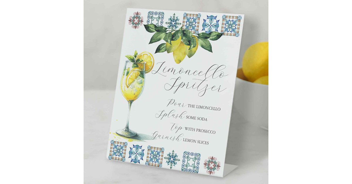 Limoncello Spritzer Wedding Bar Sign | Zazzle