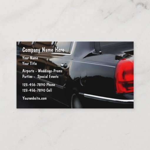 Limousine Car Service Business Cards | Zazzle