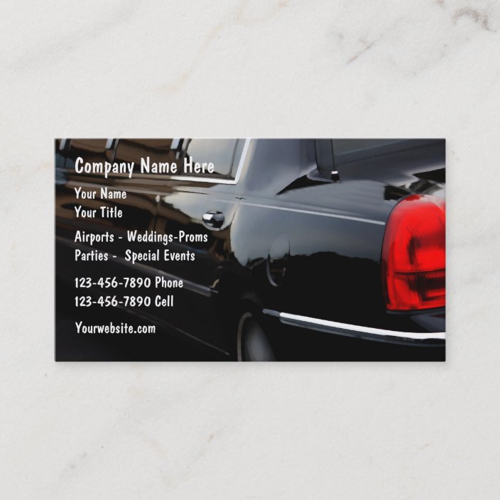 Limousine Car Service Business Cards | Zazzle.com