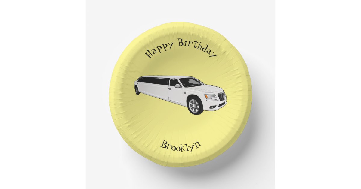 Limousine cartoon illustration paper bowls | Zazzle