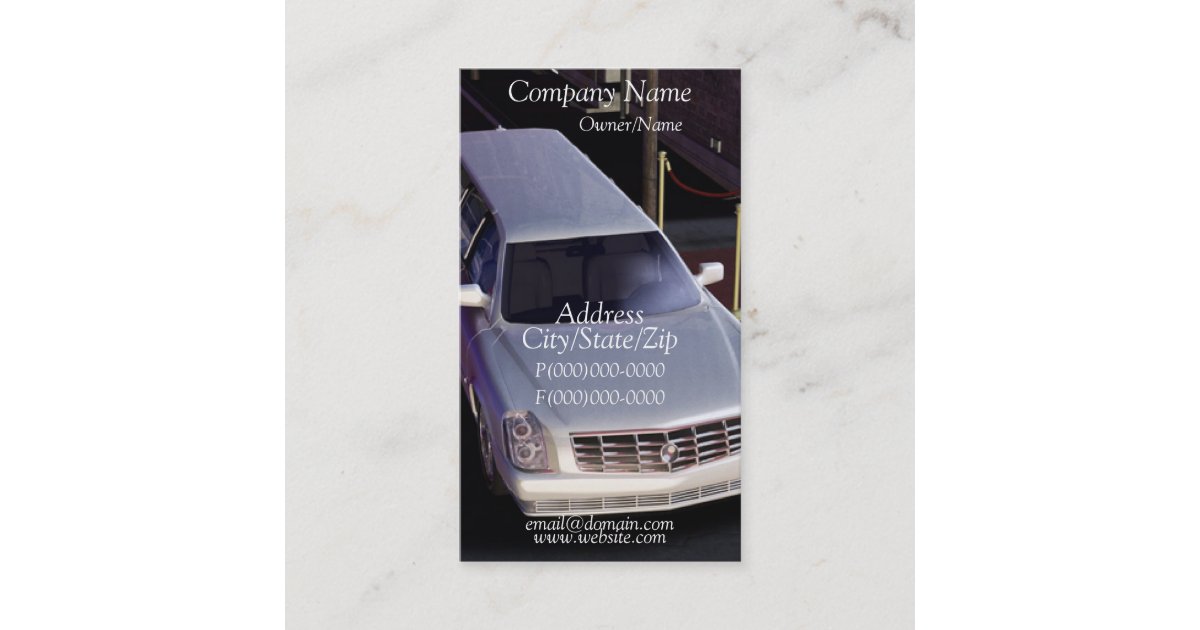 Limousine Limo Driver Business Card | Zazzle