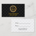 Limousine Limo Driver Monogram Gold Initials Business Card | Zazzle