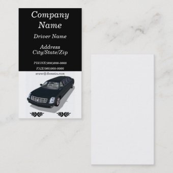 Limousine Limo Service Business Cards | Zazzle