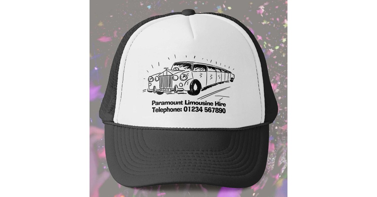 Limousine Luxury Car Hire Business. Trucker Hat | Zazzle
