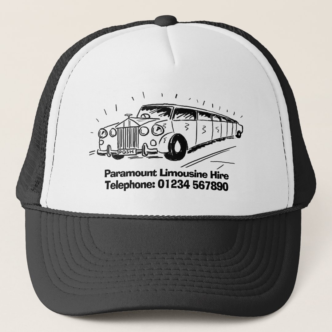 Limousine Luxury Car Hire Business. Trucker Hat | Zazzle