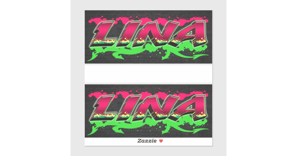Lina First Name Graffiti Sticker | Zazzle