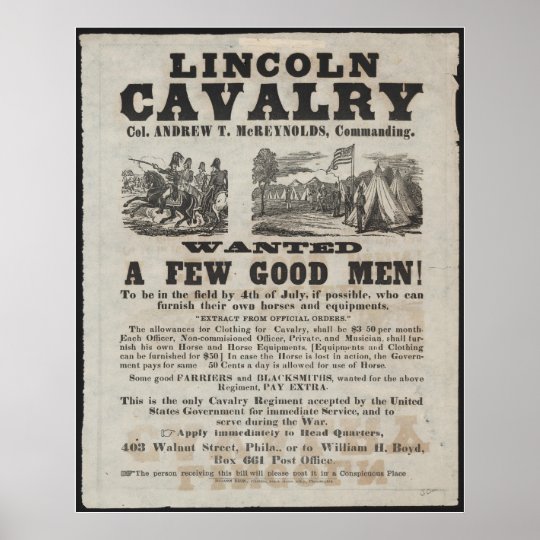 Lincoln Cavalry Poster | Zazzle.com