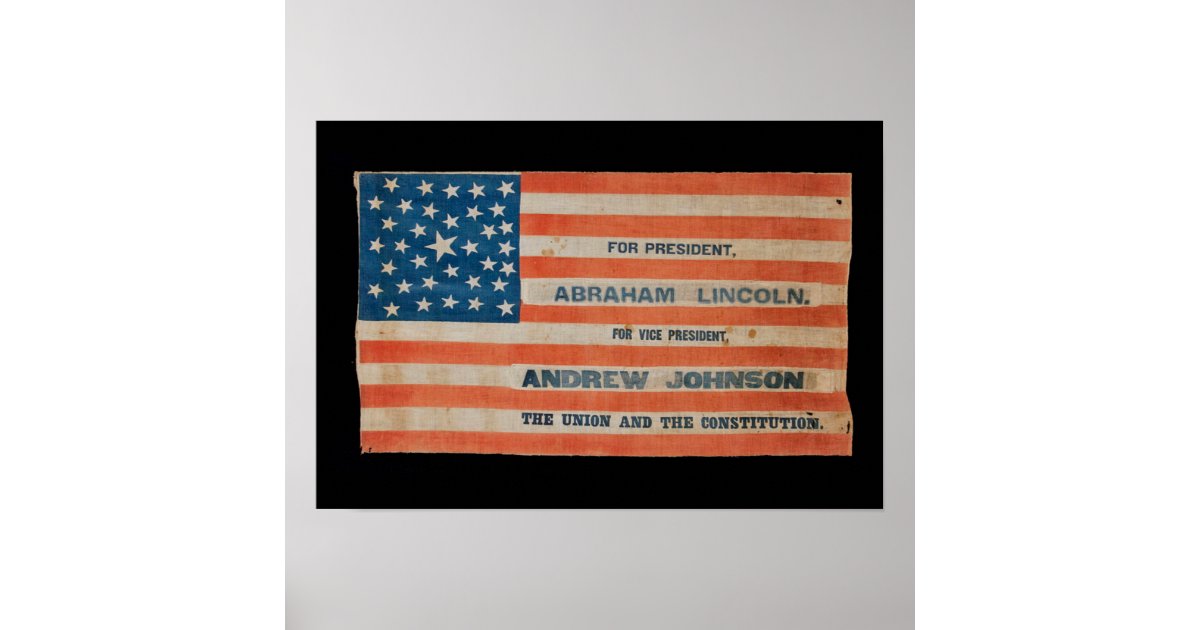 Lincoln Johnson Campaign Banner Flag Poster | Zazzle