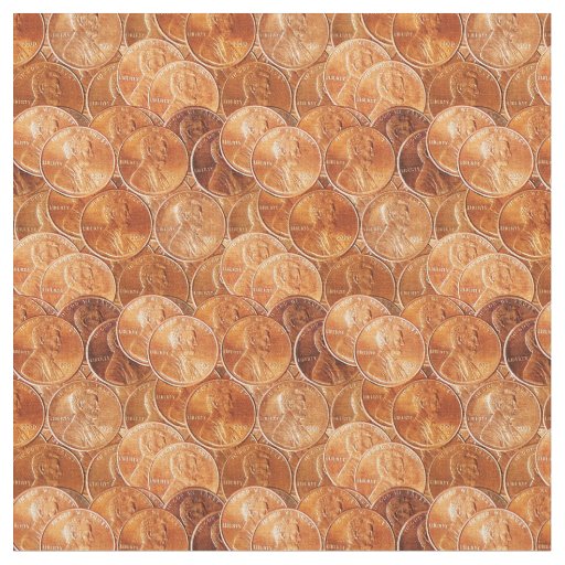 Lincoln penny/pennies copper US coin,penny fabric2 Fabric | Zazzle
