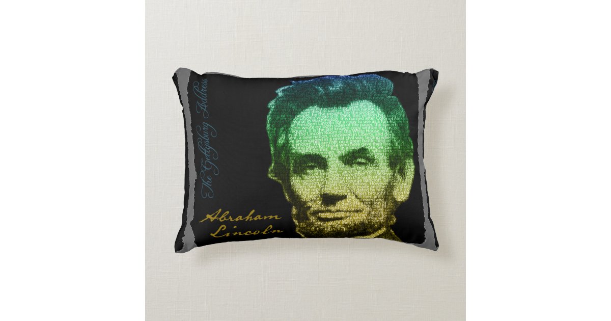 Lincoln Portrait Text Poster Accent Pillow | Zazzle
