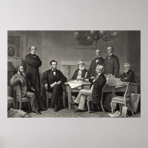 Lincoln Reading the Emancipation Proclamation Poster | Zazzle
