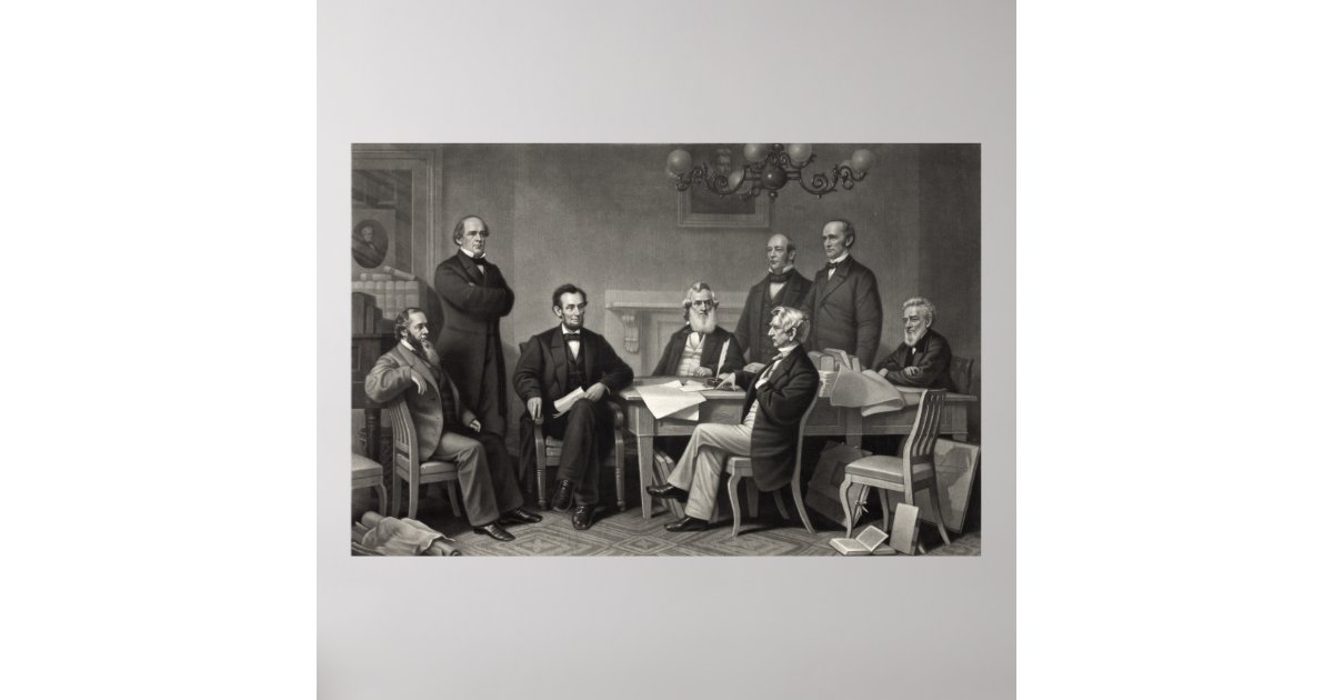 Lincoln Reading the Emancipation Proclamation Poster | Zazzle
