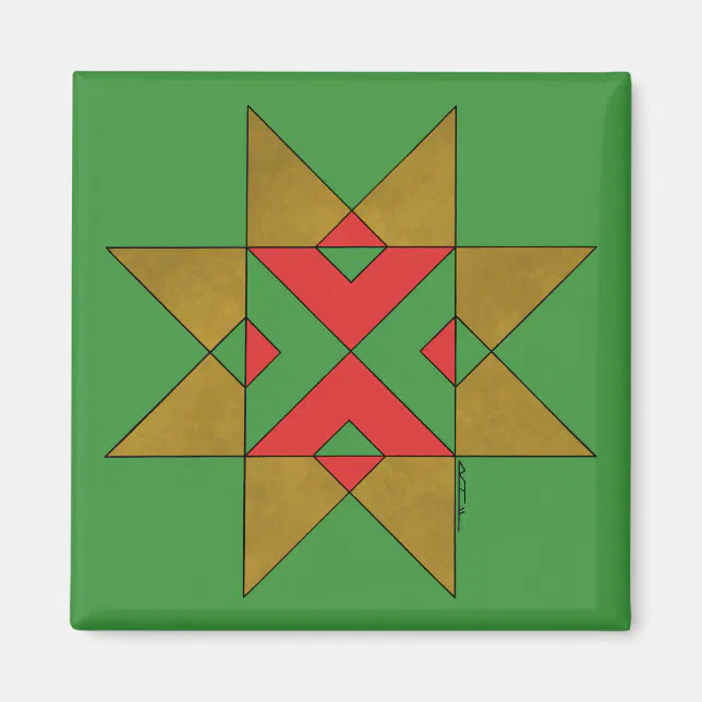 Lincolnshire Auseklis Witch Mark Red and Green Magnet | Zazzle
