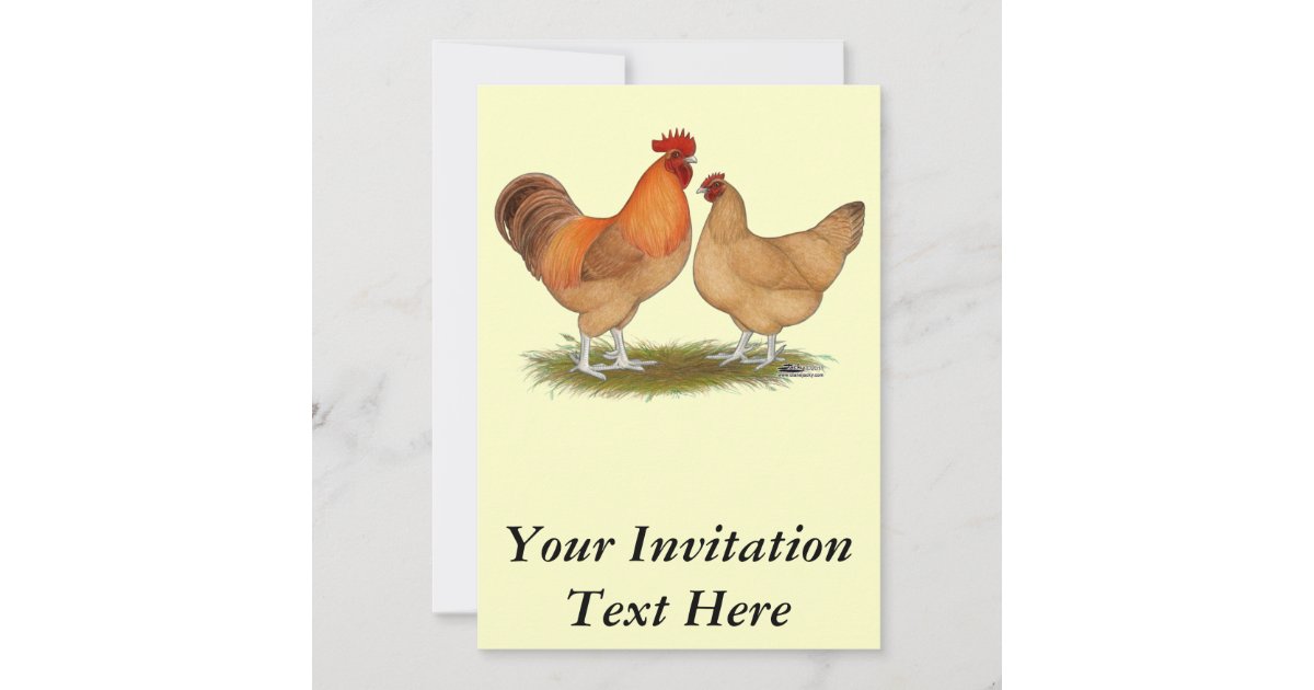 Lincolnshire Buff Chickens Invitation | Zazzle