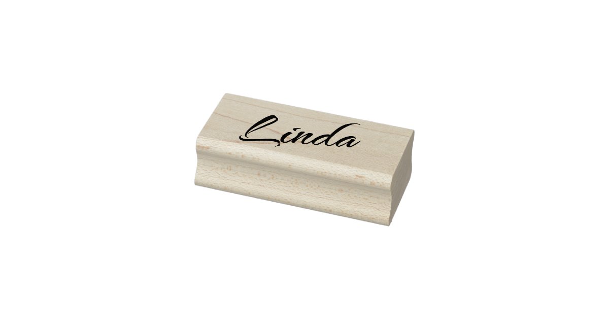Linda name cursive decorative script font rubber stamp | Zazzle