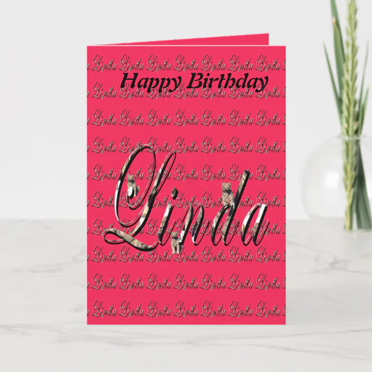 Linda, Name, Logo, Happy Birthday Card | Zazzle