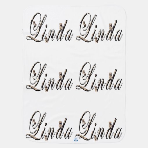 Linda, Name, Logo, White Snugly Baby Blanket. Receiving Blanket | Zazzle