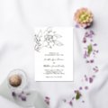 Line Art Floral Elegant Engagement Party Foil Invitation | Zazzle