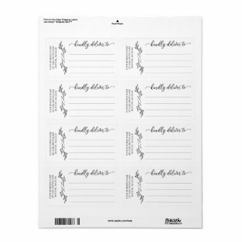 Line Art Greenery Business Kindly Deliver To Label | Zazzle