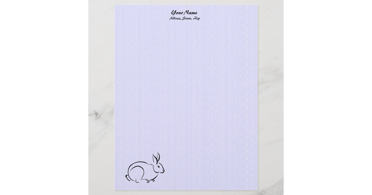 Line art rabbit letterhead | Zazzle