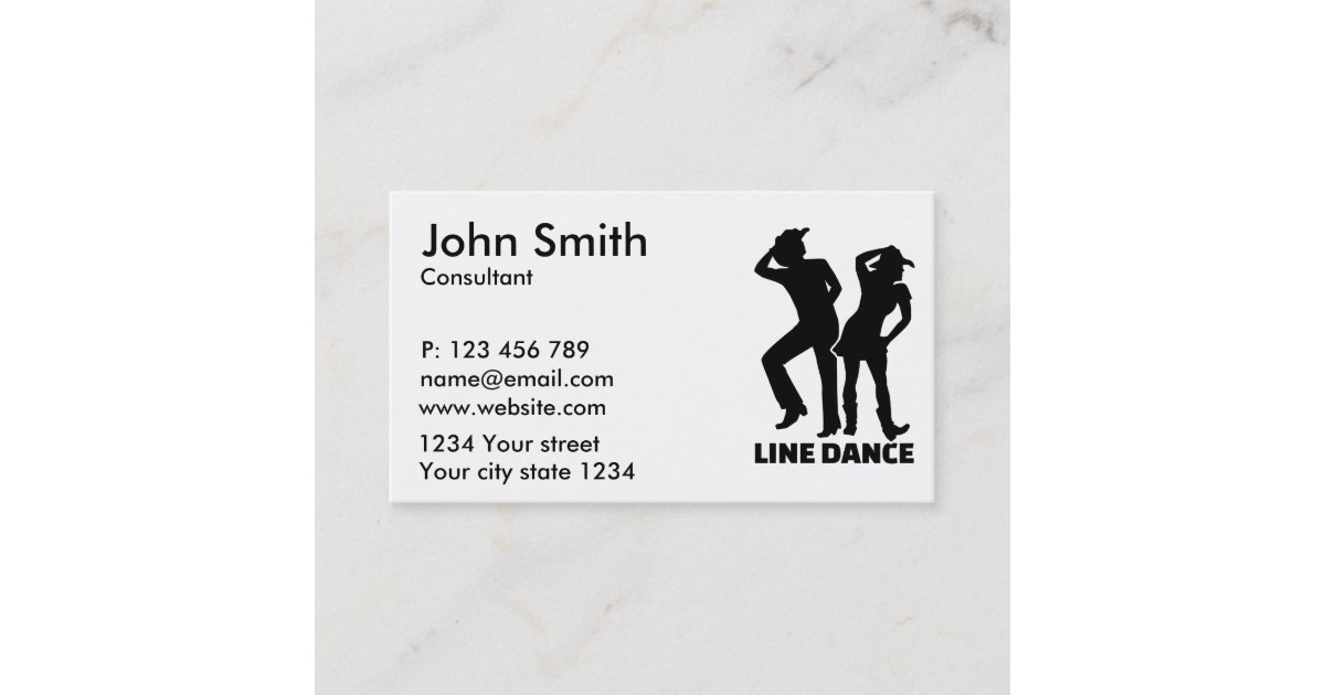 Line dance business card | Zazzle