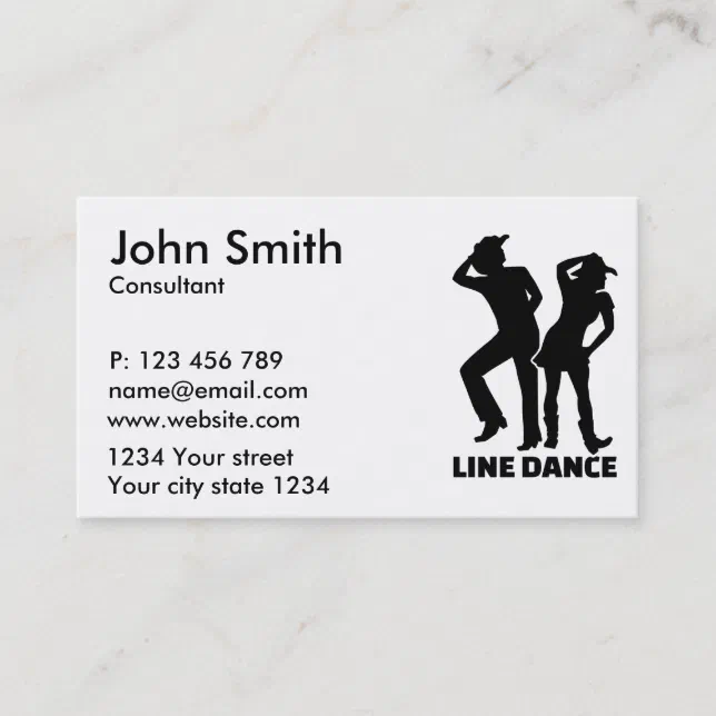 Line dance business card | Zazzle