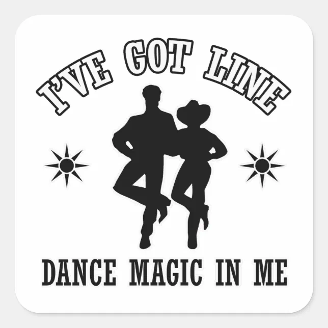 Line Dance Designs Square Sticker | Zazzle