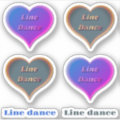 Line dance love hearts Custom-Cut Vinyl Sticker | Zazzle