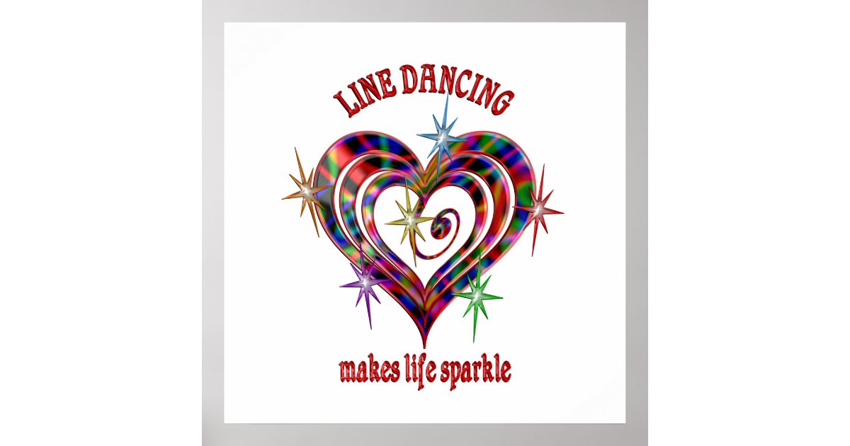 Line Dancing Sparkles Poster | Zazzle