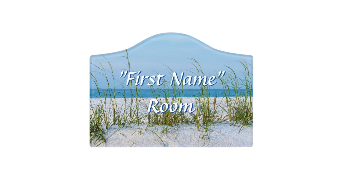Line Of Sea Oats In White Sand Room Sign | Zazzle
