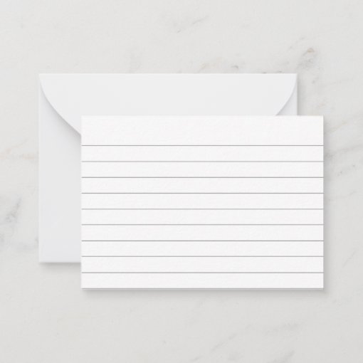 Line Ruled Index Note Card | Zazzle