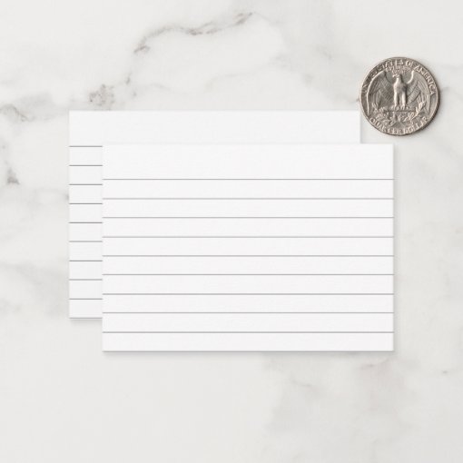 Line Ruled Index Note Card | Zazzle