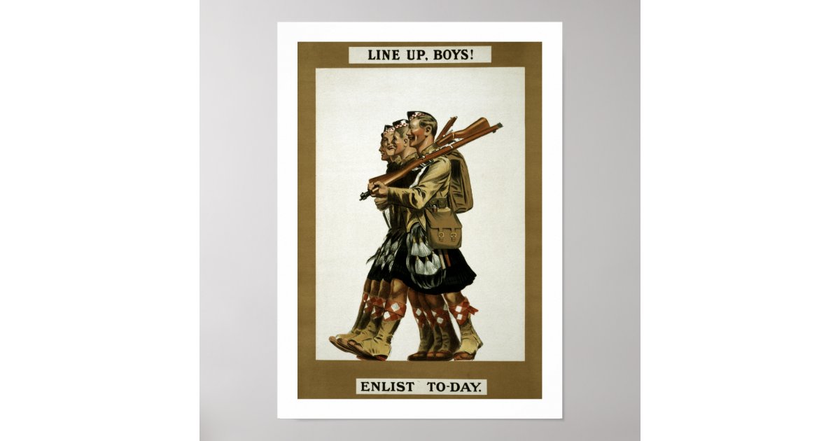 Line Up Boys (white) Poster | Zazzle