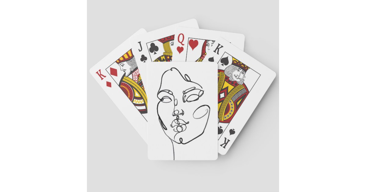 Linear Thoughts - Face Poker Cards | Zazzle