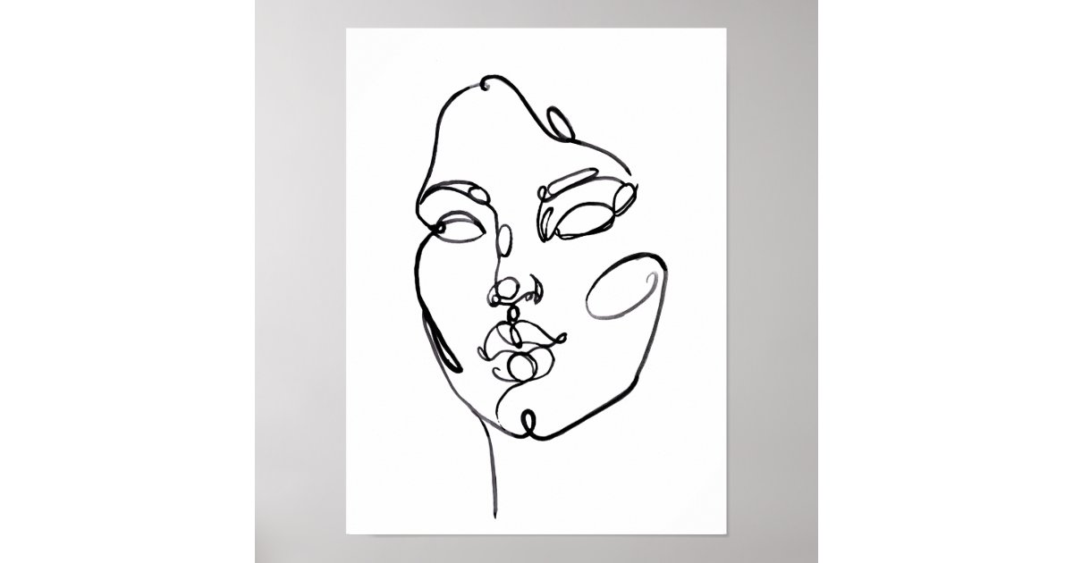 Linear Thoughts - Face Poster | Zazzle