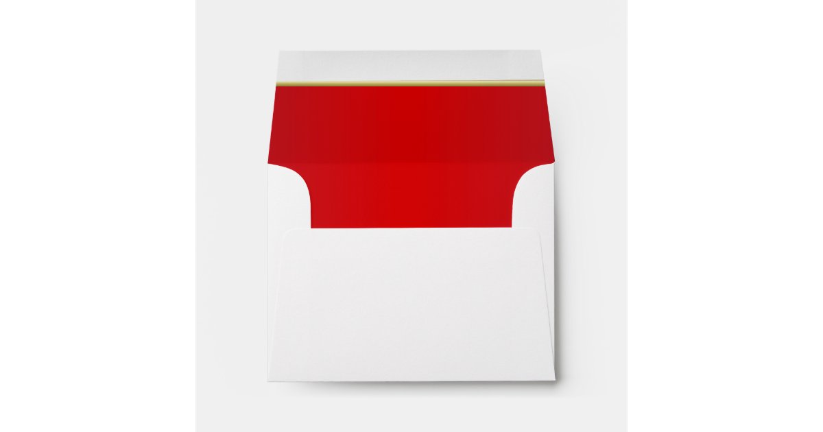 Lined Bright Radiant Red Print Envelope | Zazzle