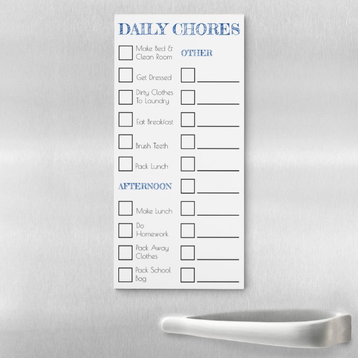 Lined checkbox children's household chores boys magnetic notepad ...