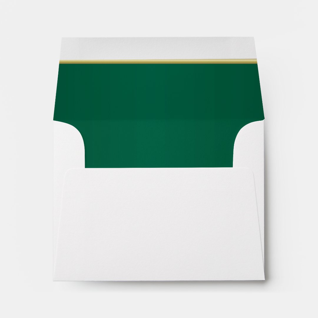 Lined Dark Green Print Envelope | Zazzle