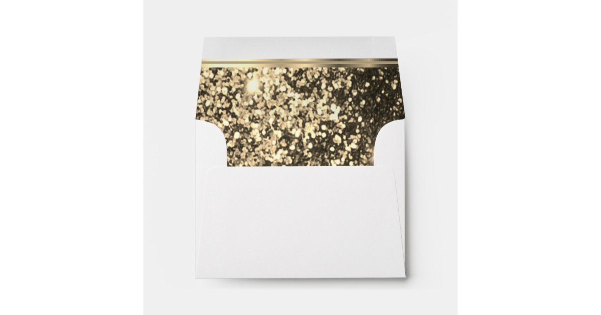 Lined Gold Glitter Envelope | Zazzle