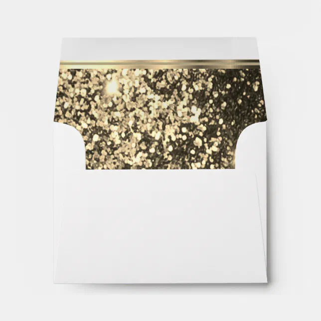 Lined Gold Glitter Envelope | Zazzle