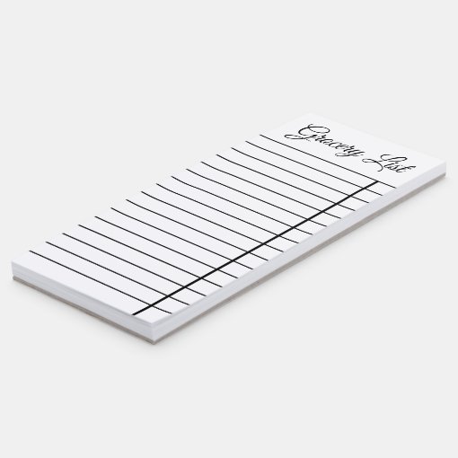 Lined grocery reminder list | Personalize Magnetic Notepad | Zazzle