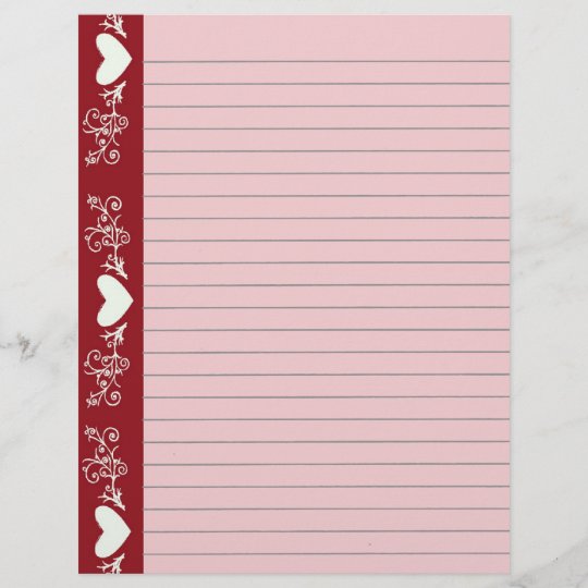 Lined Hearts Stationery | Zazzle.com