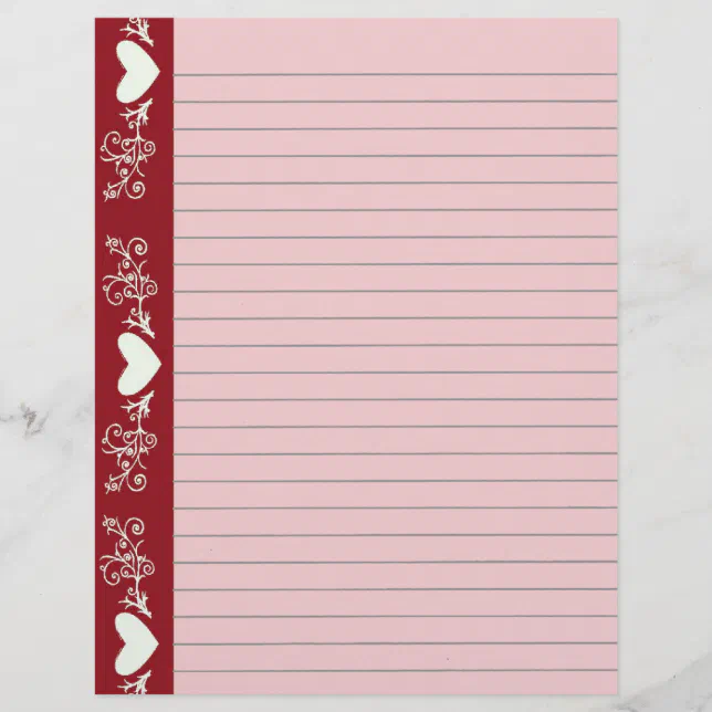 Lined Hearts Stationery | Zazzle