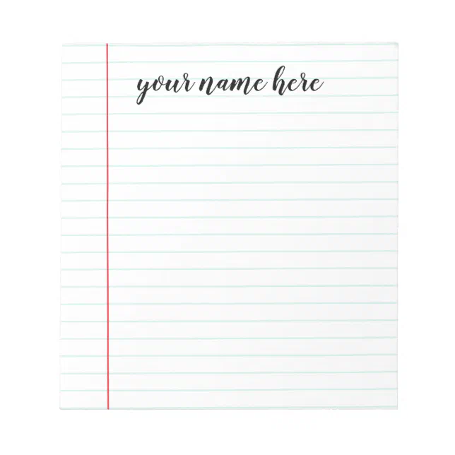 Lined Notepad Personalized | Zazzle