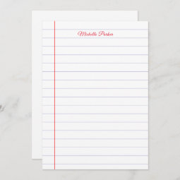 Lined Paper Professional Plain Minimalist Modern Note Card | Zazzle