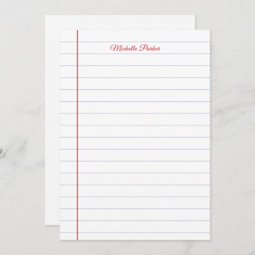 Lined Paper Professional Plain Minimalist Modern Note Card | Zazzle