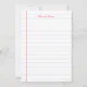 Lined Paper Professional Plain Minimalist Modern Note Card | Zazzle