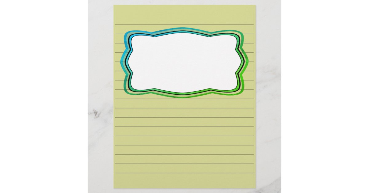 Lined Scrapbook Paper With Picture Box | Zazzle